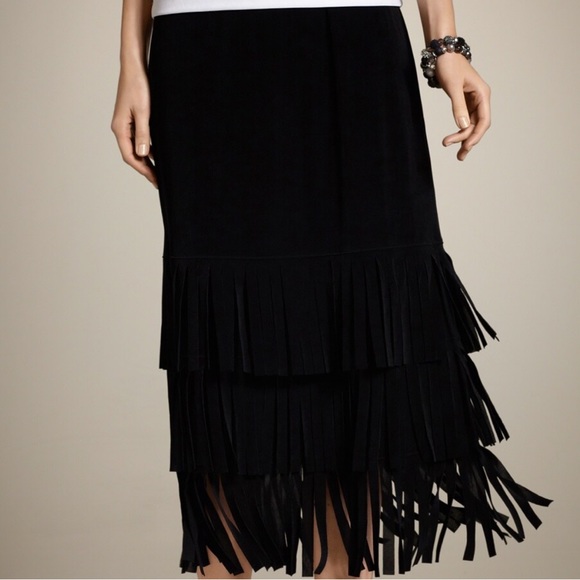 Chico's | Skirts | Chicos Fringe Midi Skirt | Poshmark